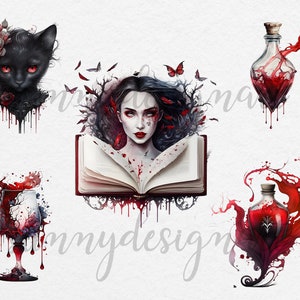 Vampire Watercolor Clipart, Vampire Princess Png, Gothic Vampire Png ...