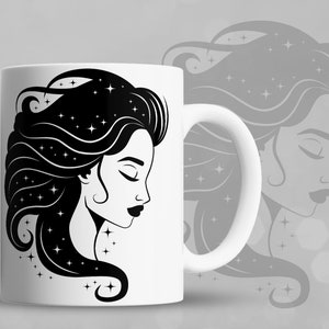 Woman With Stars Svg Png | Girl Svg | Lady Svg | Woman Face Svg ...