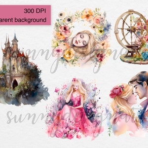 Sleeping Beauty Clipart, Princess Clipart, Aurora PNG, Fairy Tale ...