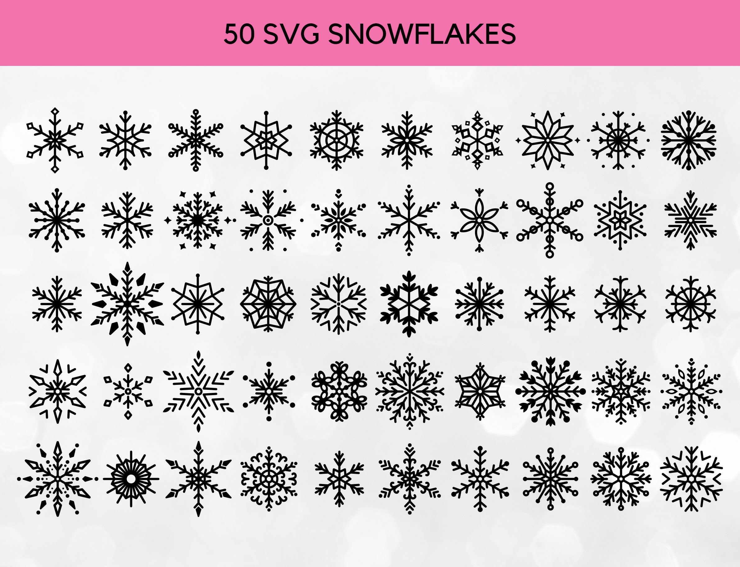 Snowflake SVG Bundle Winter Flake Svg Christmas Svg - Etsy