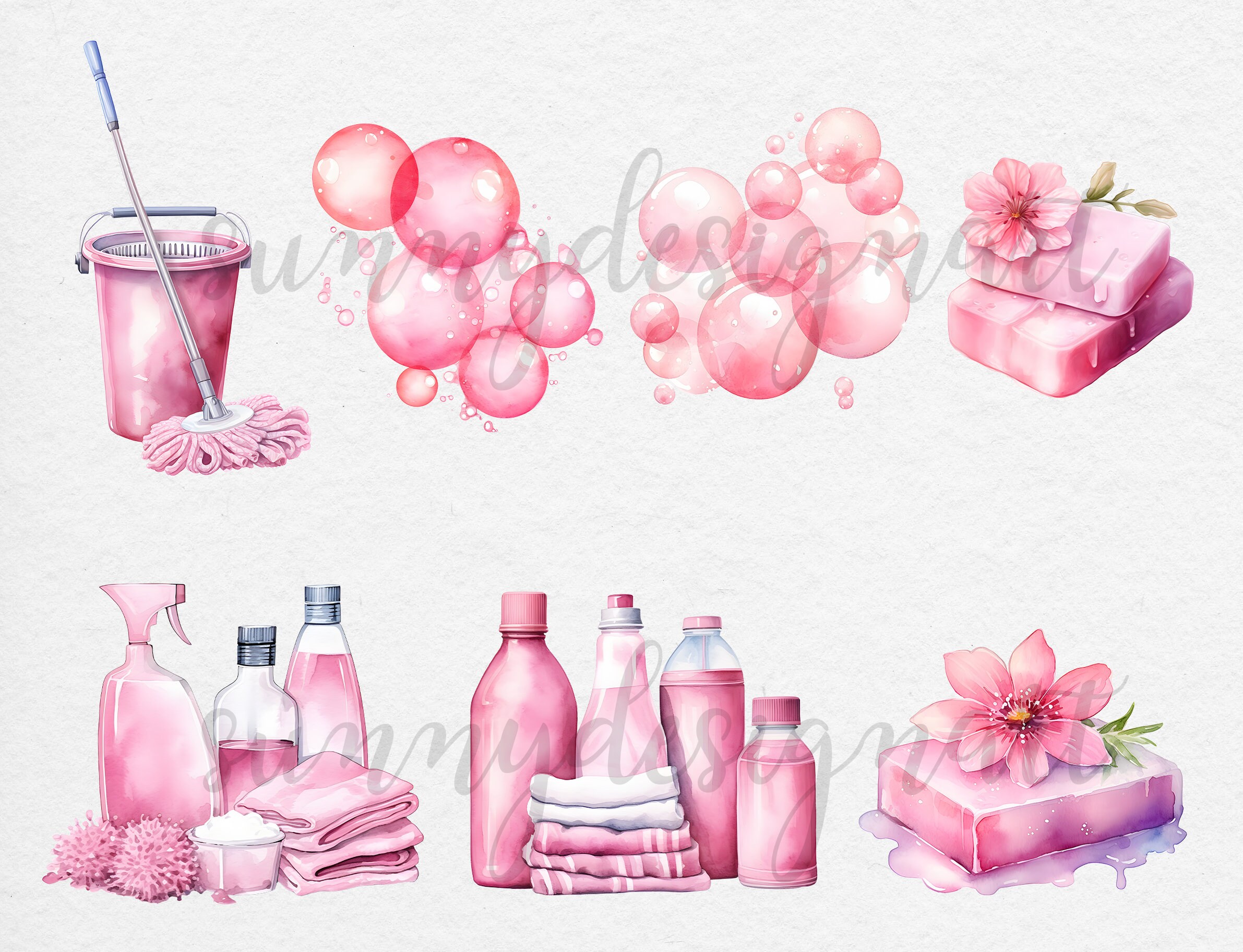 Watercolor Black Cleaning Lady Clipart: 33 PNG Illustrations ...