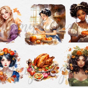 Thanksgiving Clipart, Princess Clip Art, Fall Clipart, Watercolor ...