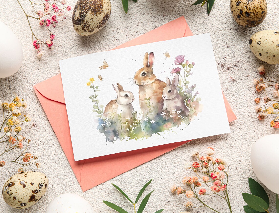 Easter Bunny Clipart Bundle Watercolor Rabbits Bunny Png - Etsy