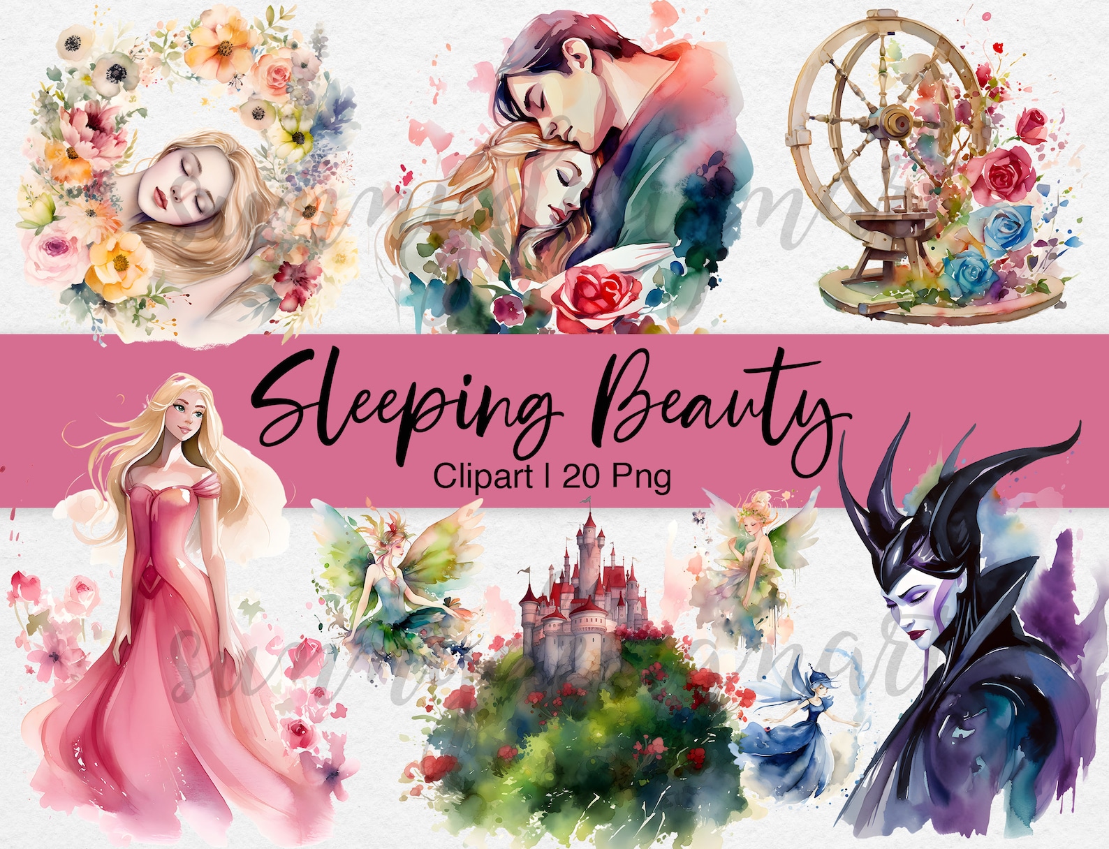 Sleeping Beauty Clipart Princess Clipart Aurora PNG Fairy - Etsy