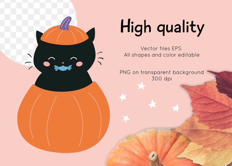 Happy Halloween Png Clipart Set Halloween Digital Papers | Etsy