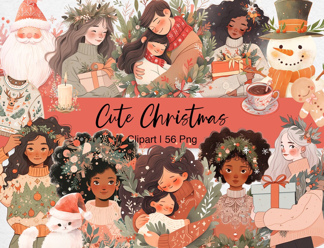 Christmas Watercolor Clipart Bundle: Cozy Winter Holiday PNG Set ...