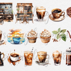 Watercolor Coffee Clipart, Coffee Drinks Clipart, Barista Clipart ...