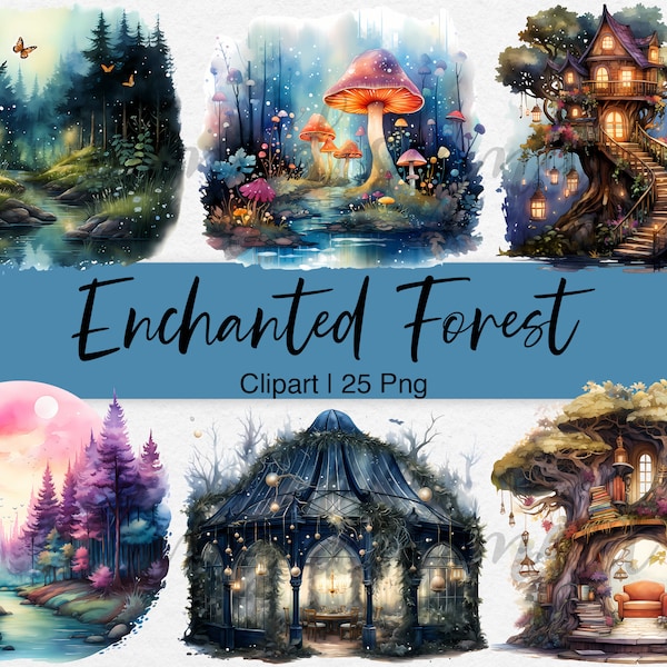 Forest Clipart - Etsy