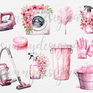 Cleaning Lady Clipart, Watercolor Cleaning Clipart, Household Chores ...