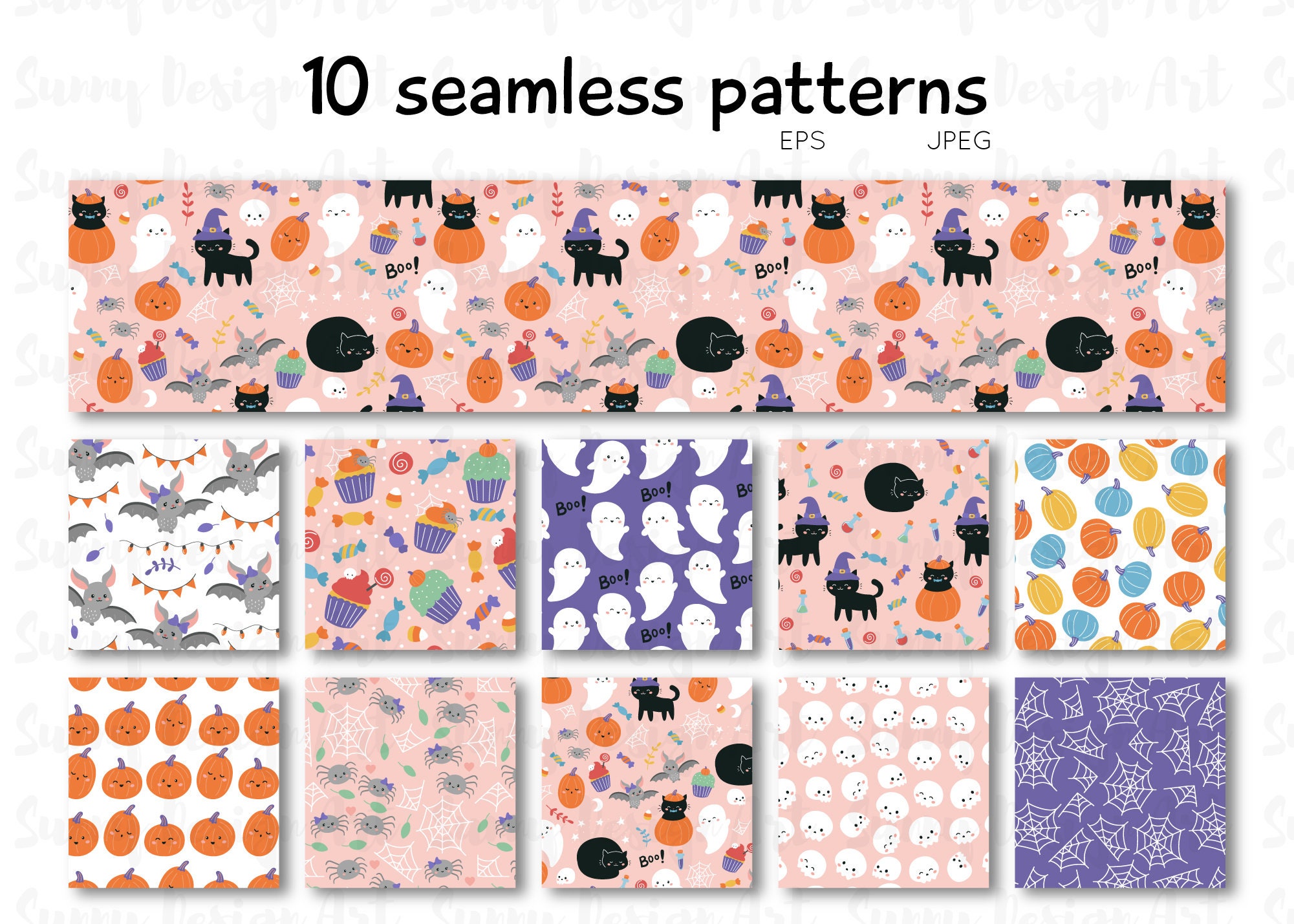 Happy Halloween Png Clipart Set Halloween Digital Papers - Etsy