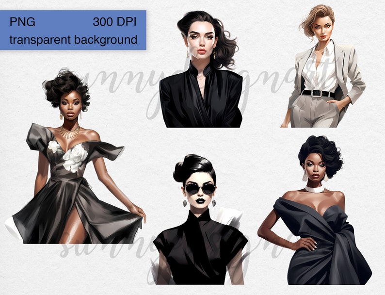 Boss Lady Clipart PNG Bundle: Fashion CEO Graphics (commercial Use ...