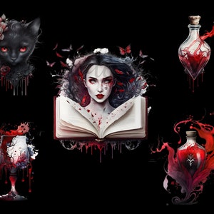 Vampire Watercolor Clipart, Vampire Princess Png, Gothic Vampire Png ...