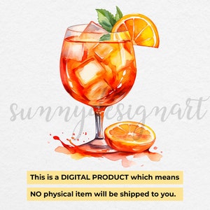 Watercolor Cocktails Clipart, Alcoholic Drinks PNG, Non-alcoholic ...