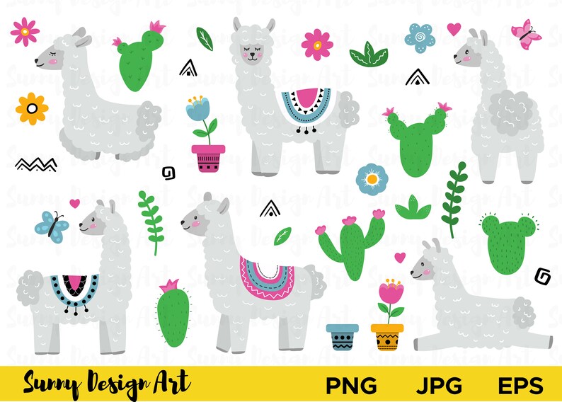 Llama Vector Llama Clipart Hand Drawn Llama Llama Alpaca - Etsy