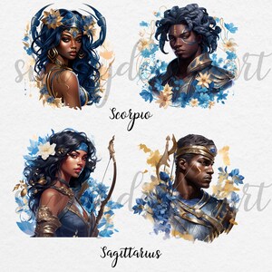 Zodiac Clipart, African American Version, Black Girls Clipart ...