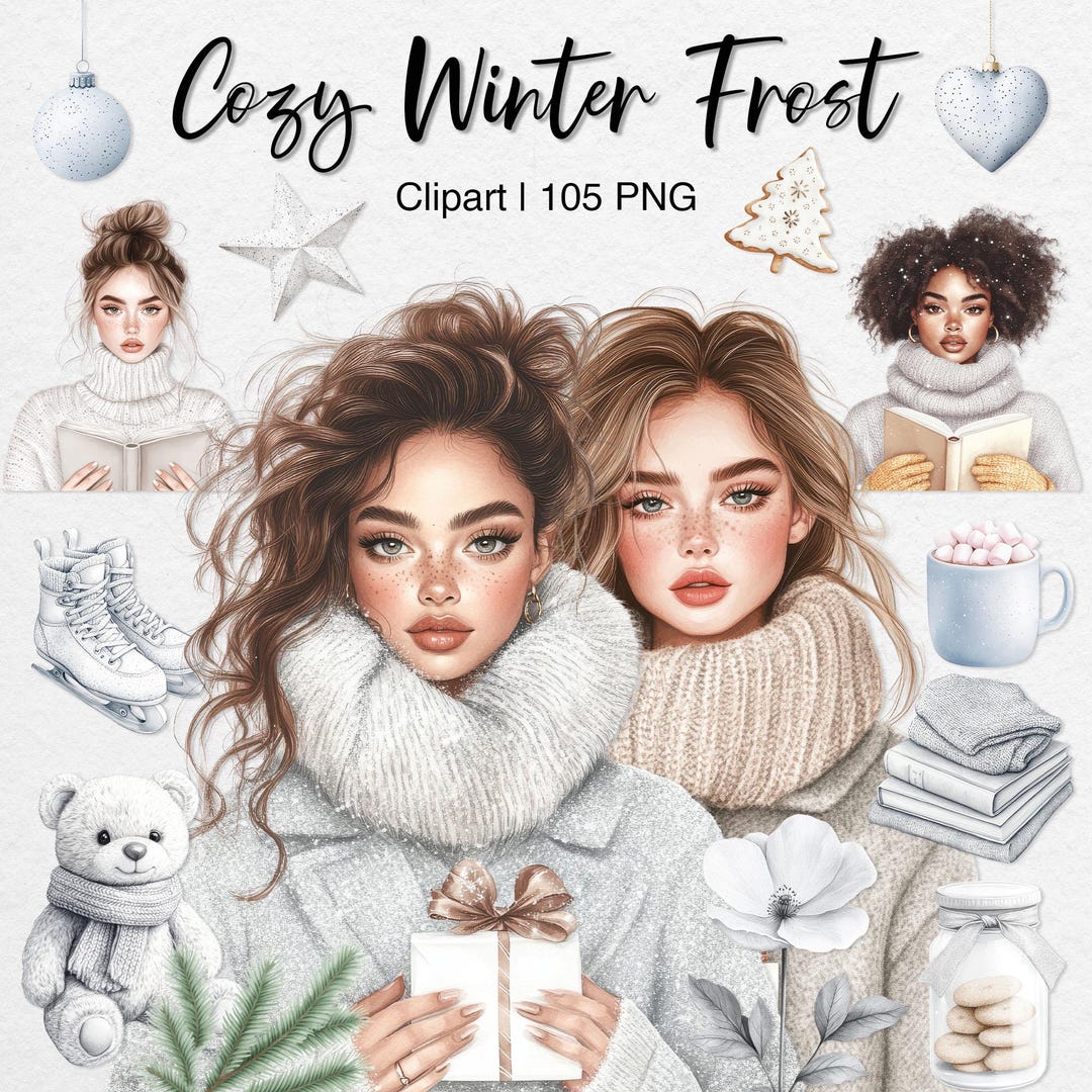 Winter Clipart, Christmas Watercolor Clipart, Digital Download PNG ...