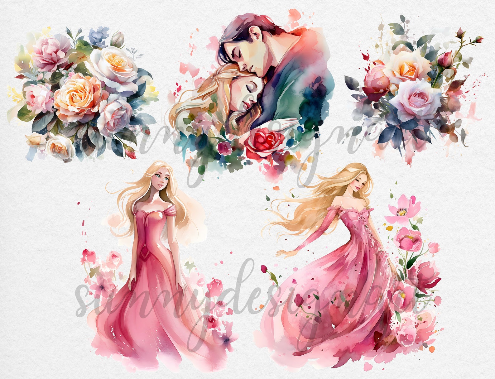 Sleeping Beauty Clipart Princess Clipart Aurora PNG Fairy - Etsy