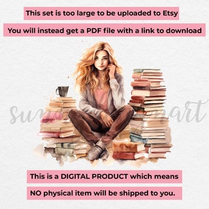 Student Clipart, Reading Girl Clipart, Studying Clipart, Academic ...