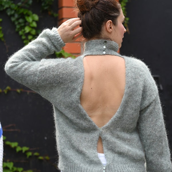 Open Back Sweater - Etsy
