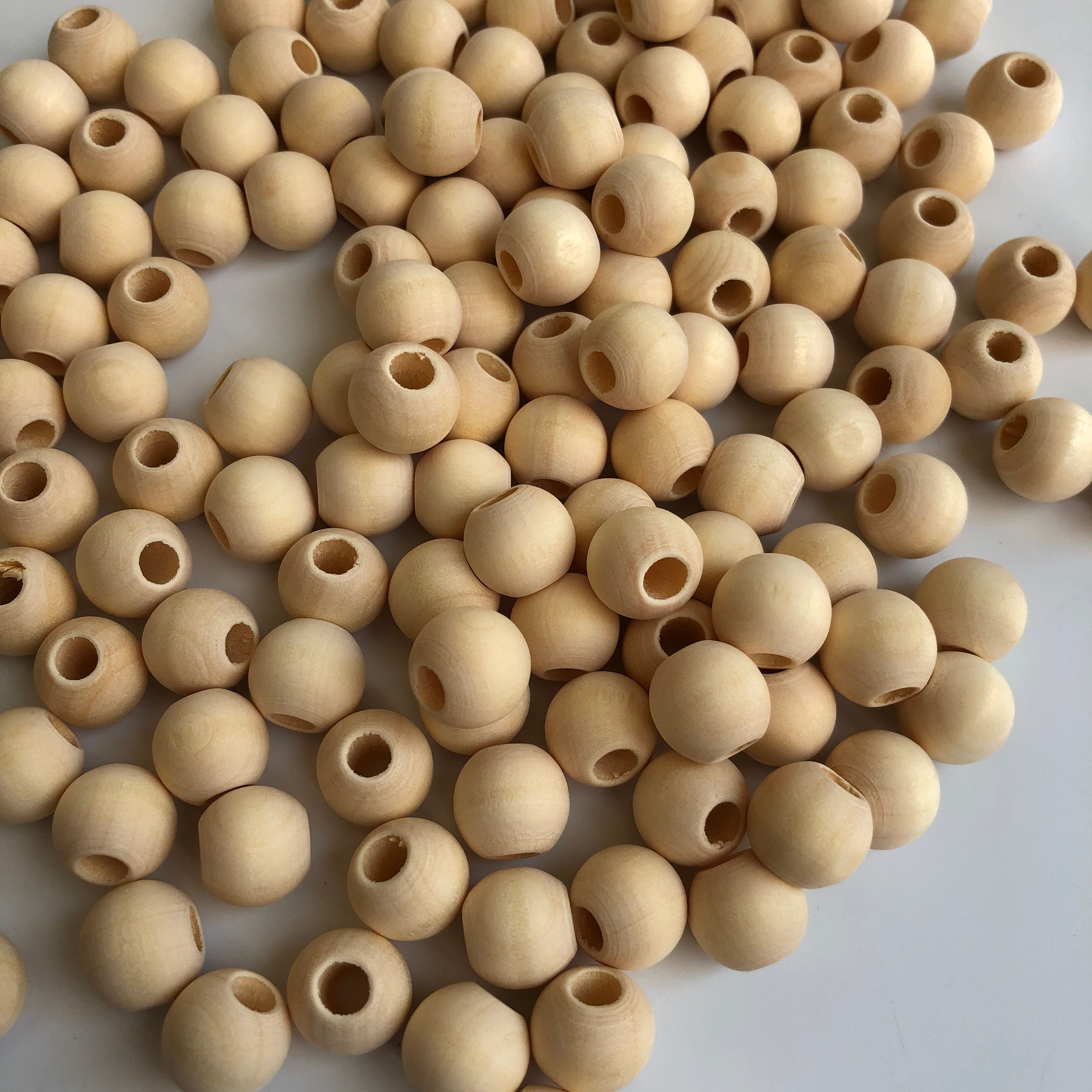 Raw Round Unfinished Wooden Macrame Beads, Natural Macrame Wood Beads, Unpainted Beading Crafts ...