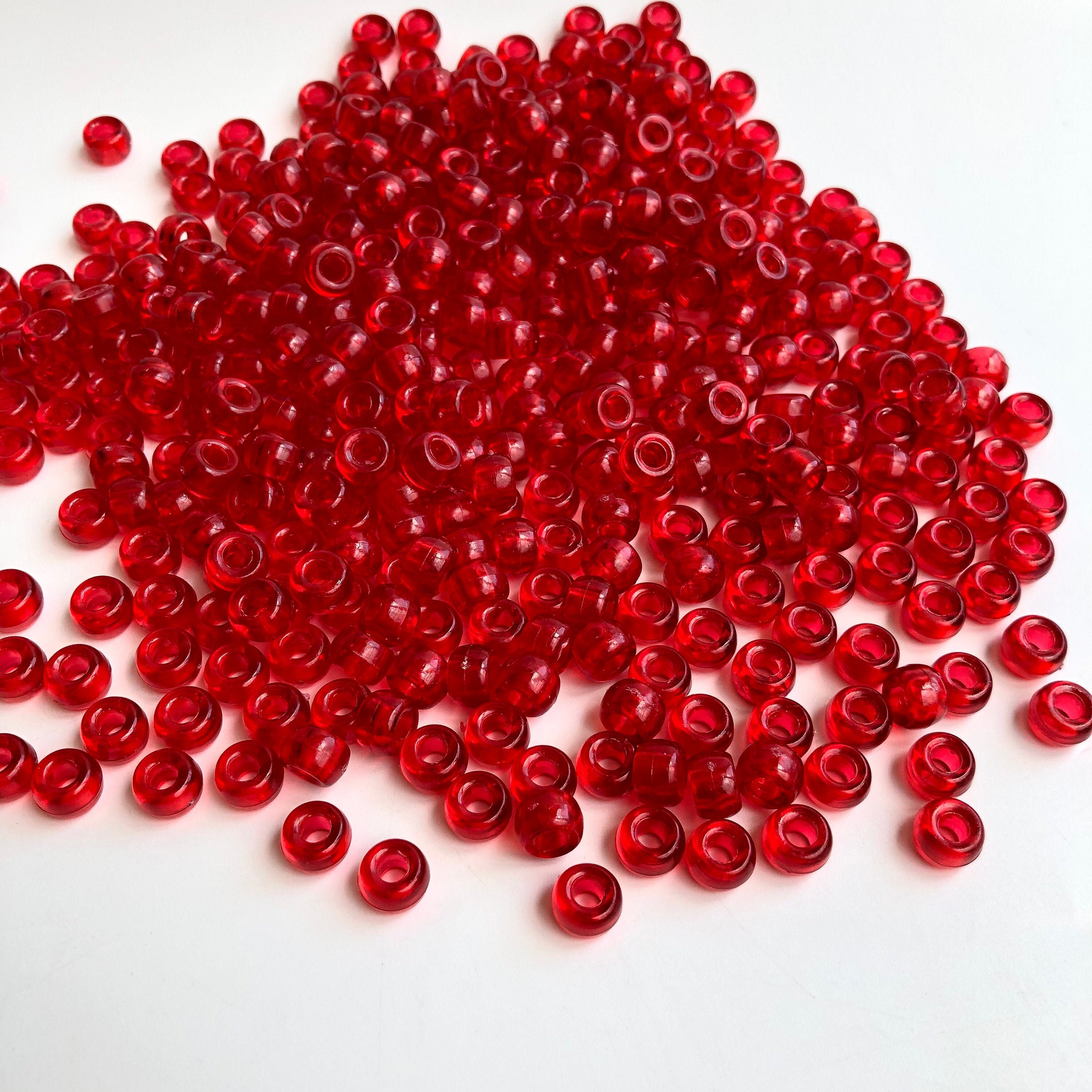150X Pieces Red Pony Beads 9x6mm Acrylic Plastic Hair Bead - Etsy
