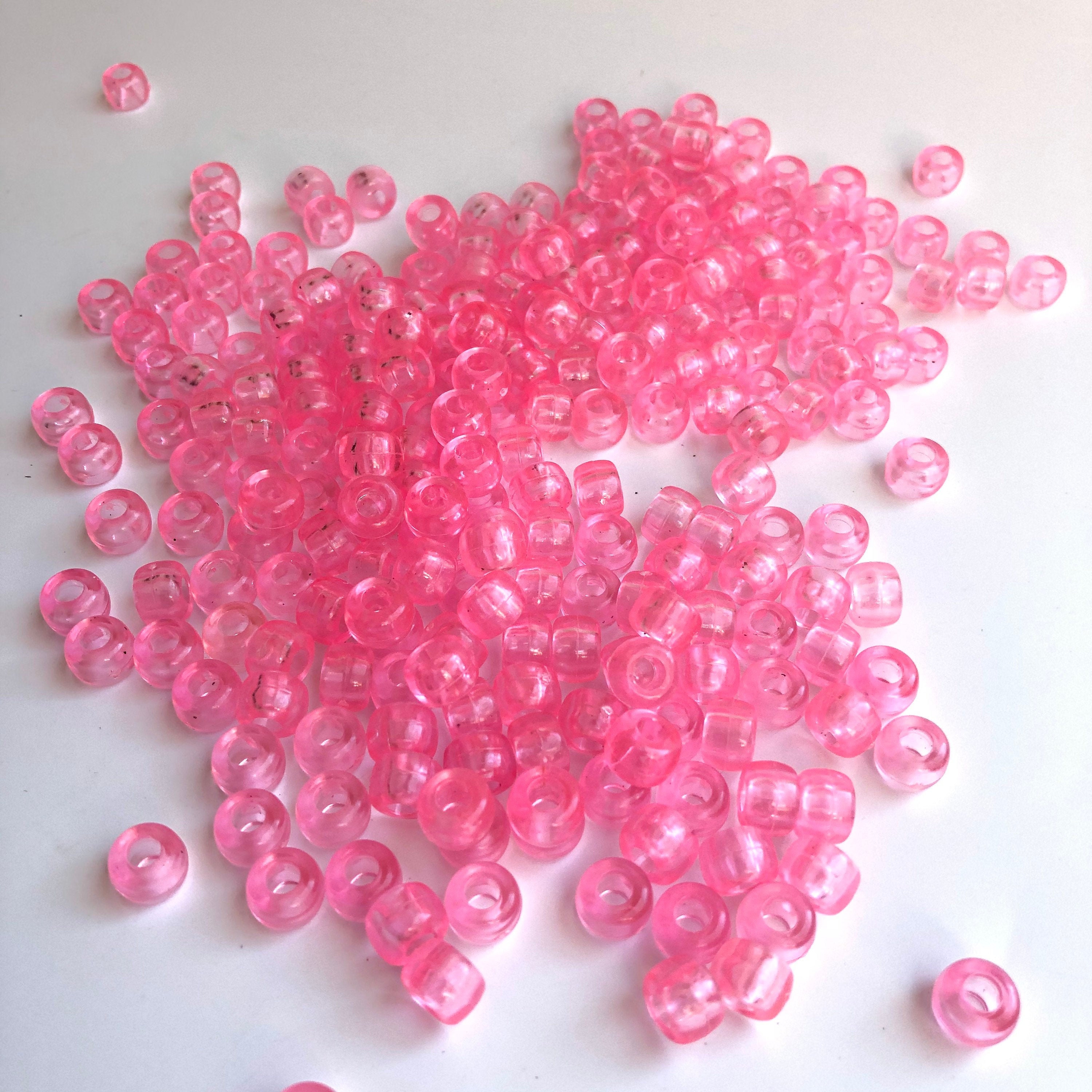150X Pieces Baby Pink Pony Beads 9x6mm Acrylic Plastic Hair - Etsy