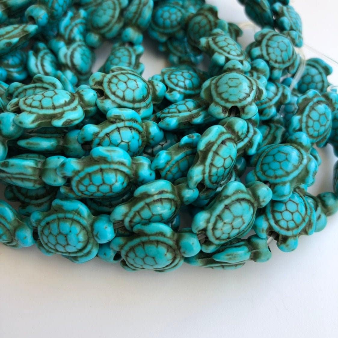 Sea Turtle Bead Strand 38cm/ 15 Strand Turquoise - Etsy
