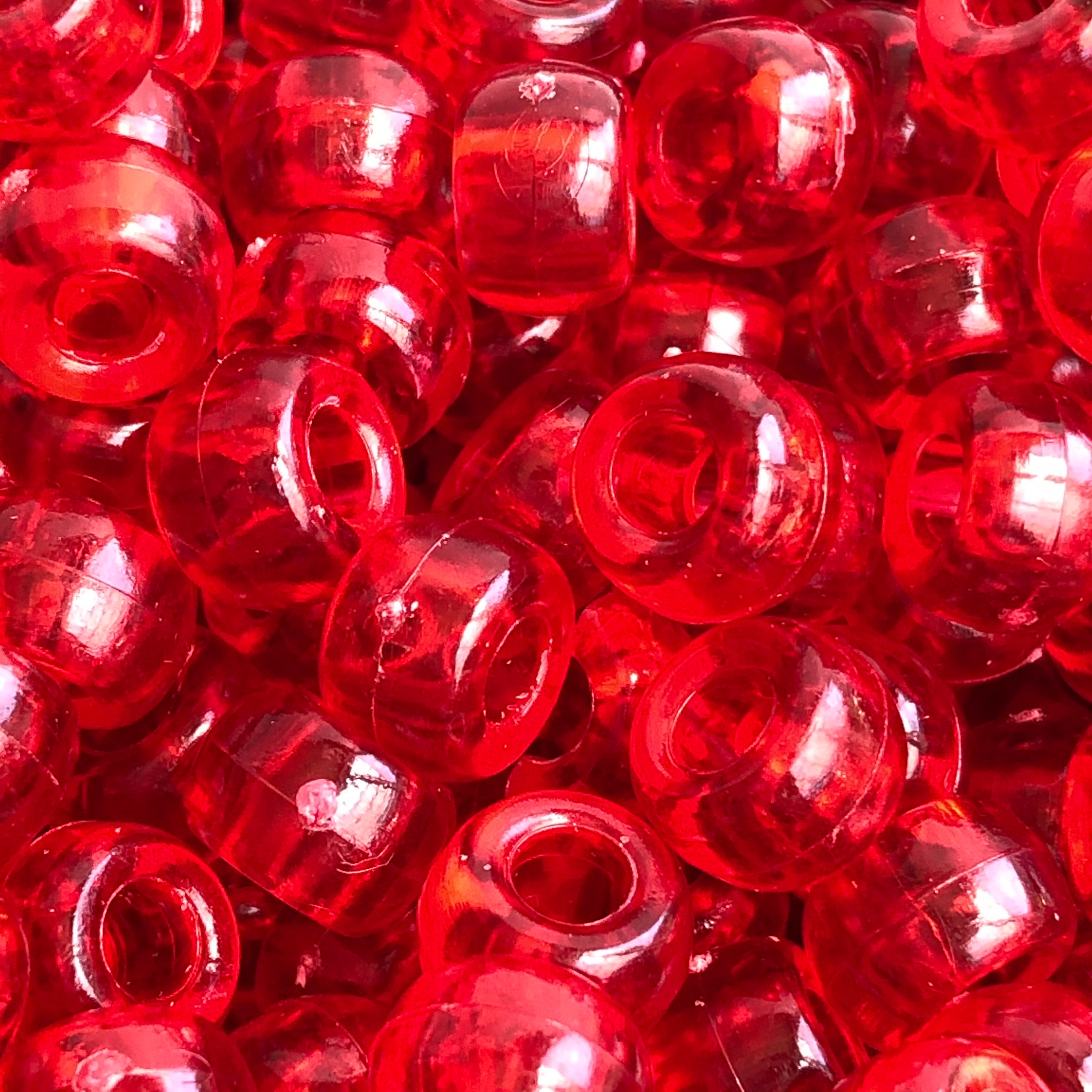 150X Pieces Red Pony Beads 9x6mm Acrylic Plastic Hair Bead - Etsy