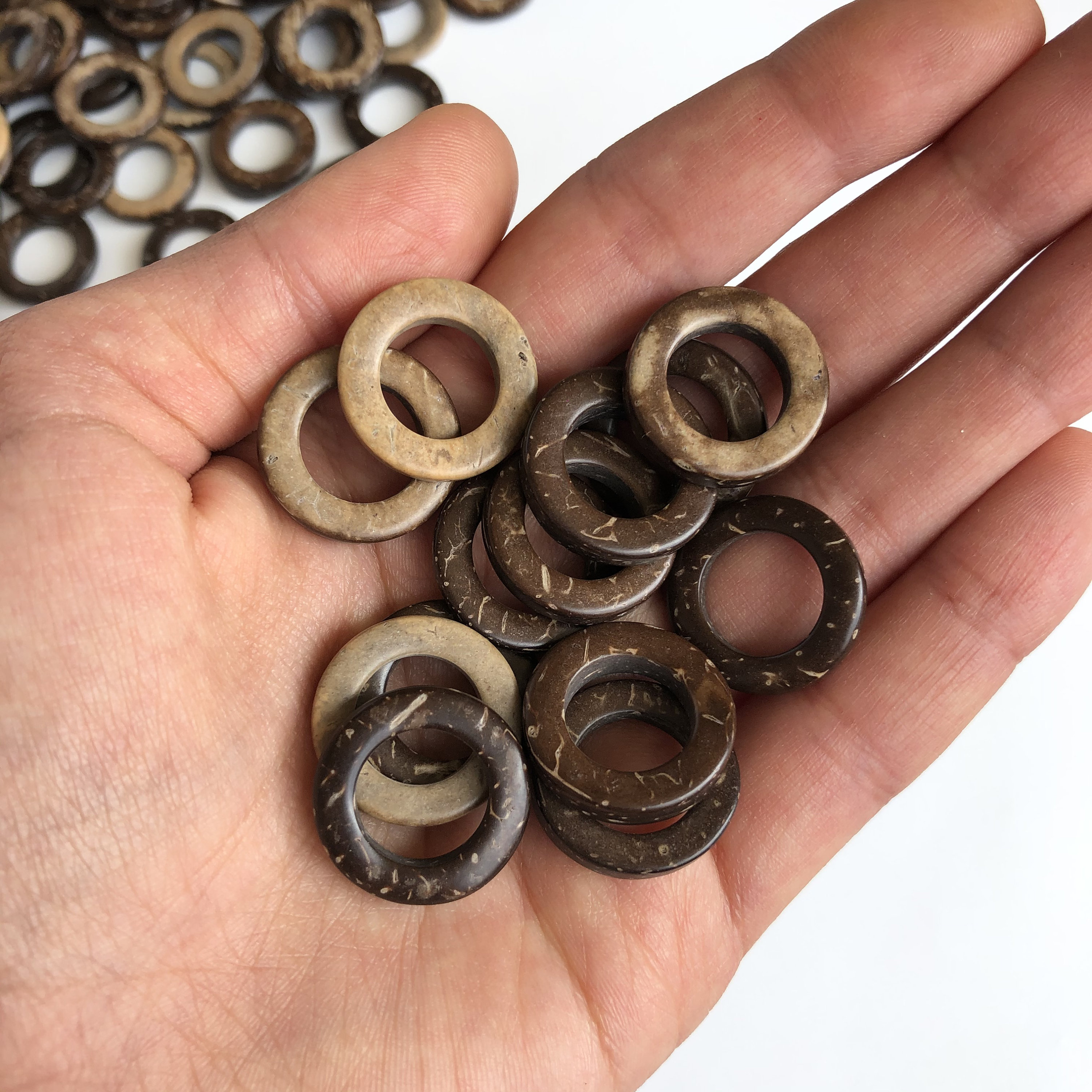 10pcs Brown Coconut Round Ring Connector Beads 20mm Donut - Etsy Australia
