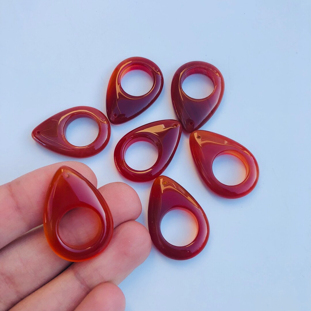 Carnelian Crystal Pendant Fiery Red Charm 30mm Teardrop Pendant ...