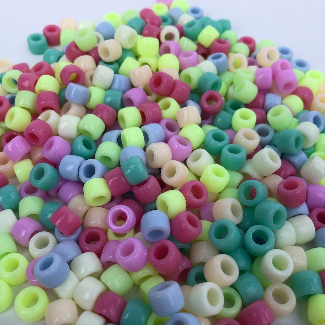 Pony Beads Colourful Plastic Craft Bead 8.5mm Barrel Bead for DIY ...