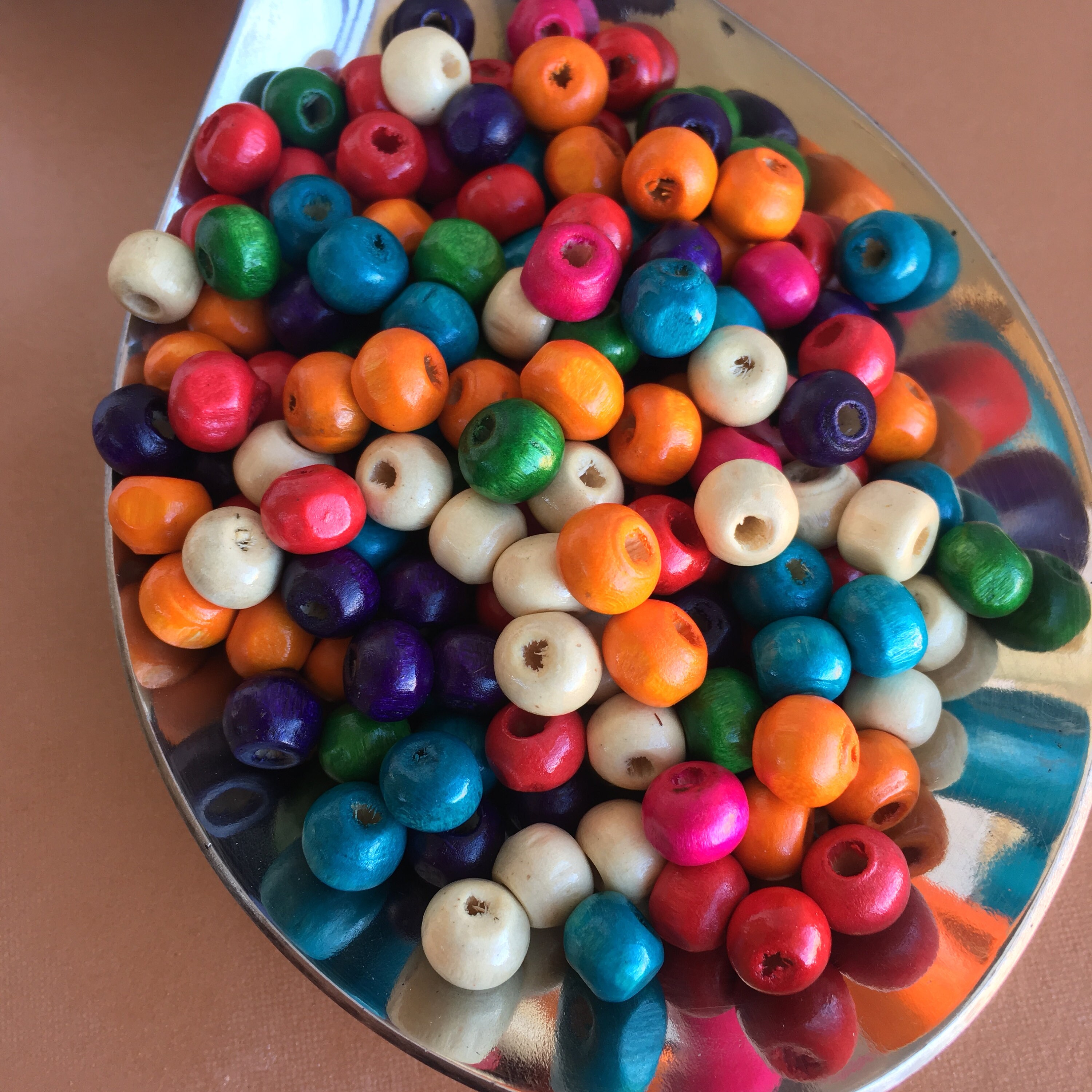 8mm Multi Colour Wood Bead Rondelle Round Wooden Beads 150 - Etsy