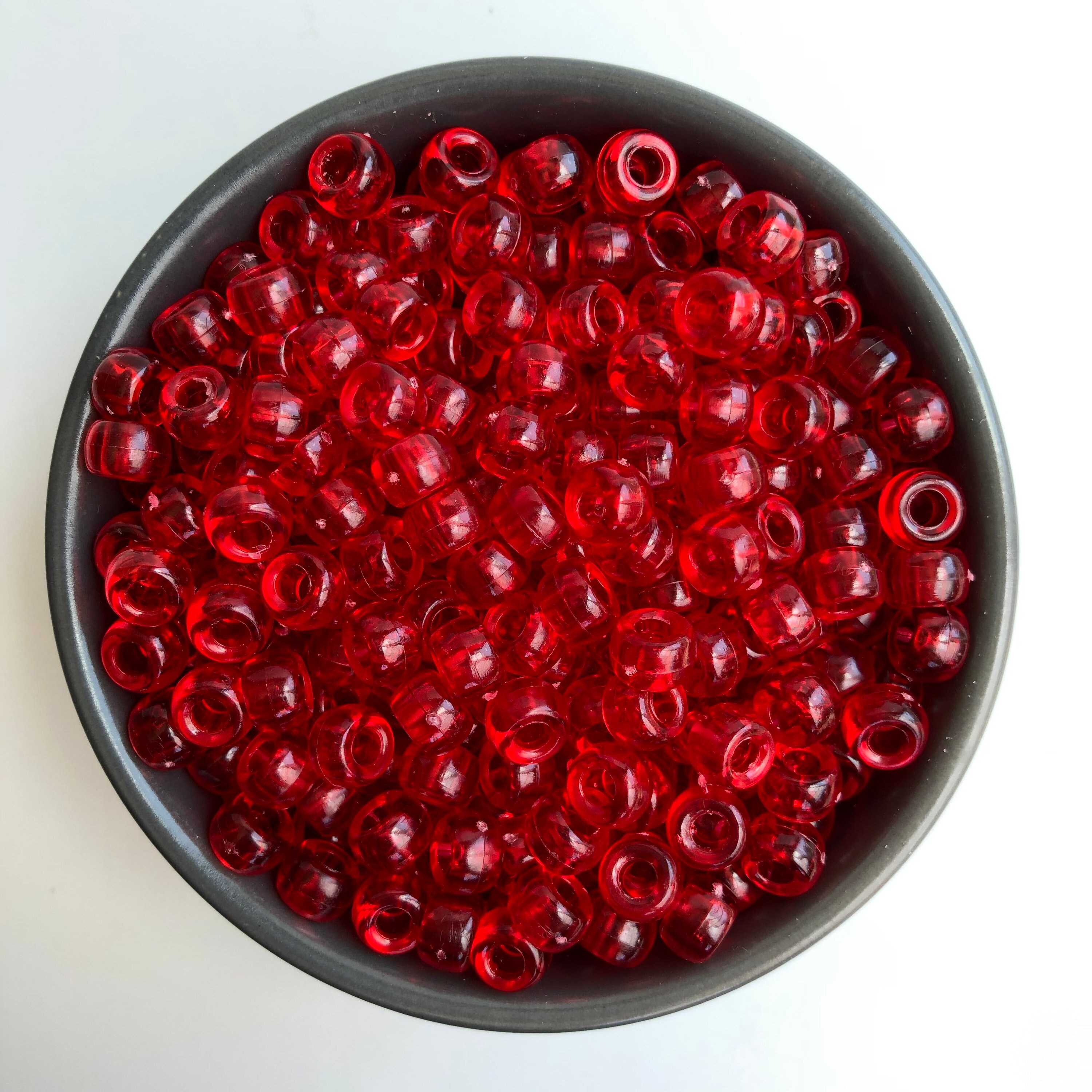 150X Pieces Red Pony Beads 9x6mm Acrylic Plastic Hair Bead - Etsy