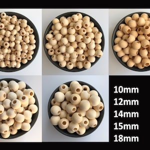 Raw Round Unfinished Wooden Macrame Beads, Natural Macrame Wood Beads ...
