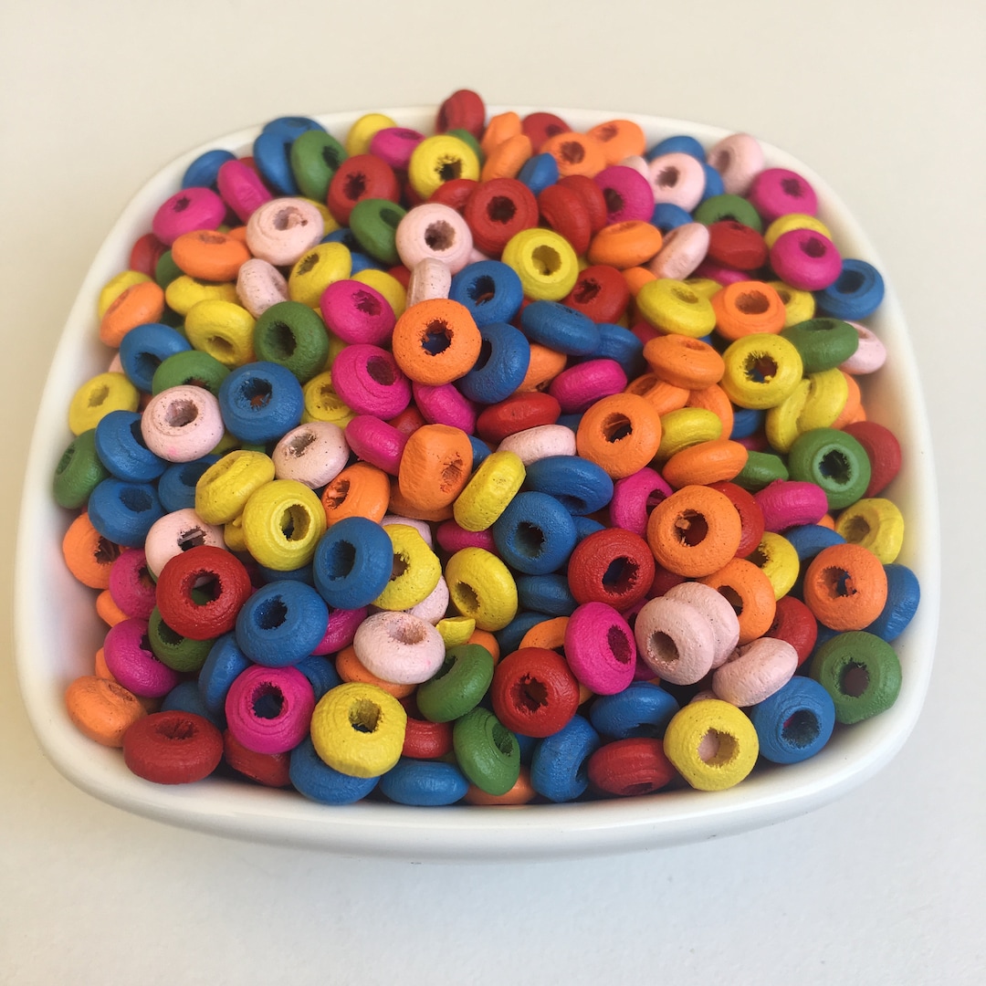 500X Mixed Wood Abacus Beads, 6x3mm Wooden Spacer Beads, Rondelle ...