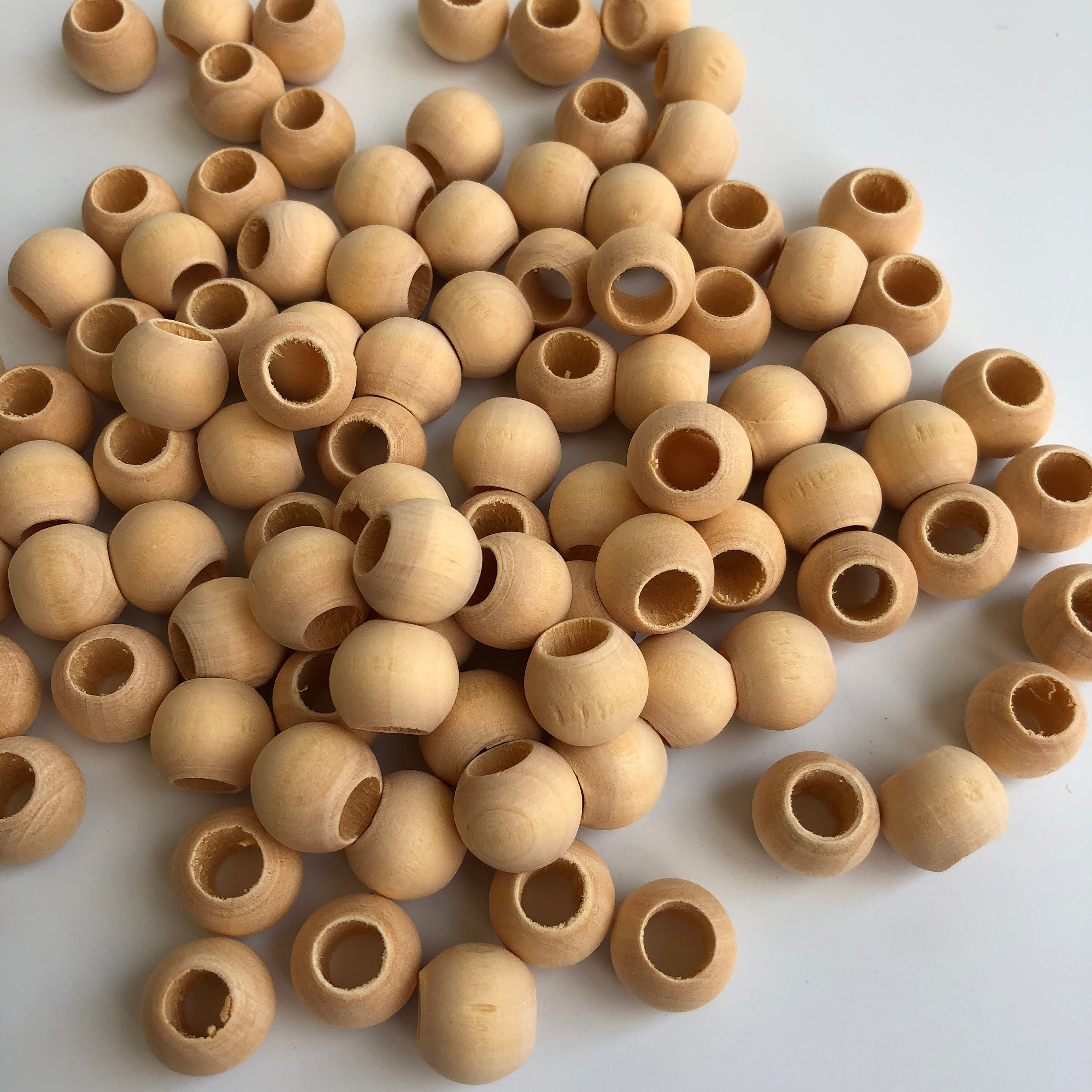 Raw Round Unfinished Wooden Macrame Beads Natural Macrame - Etsy Australia