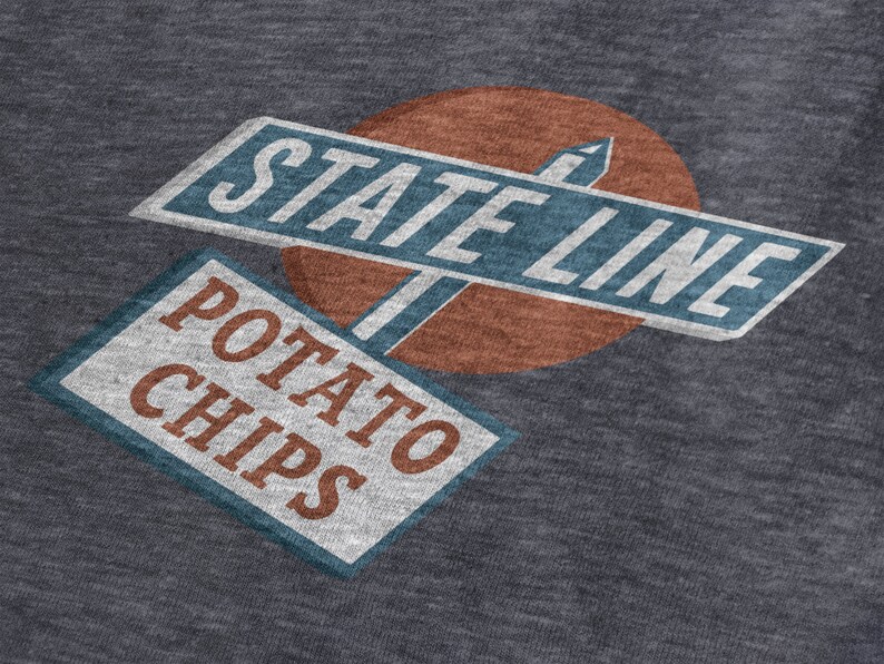 Vintage State Line Potato Chips Sign Shirt Western - Etsy