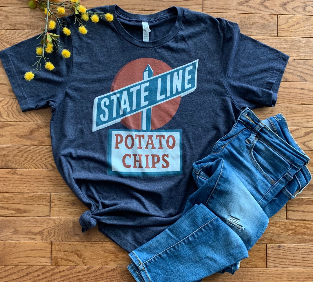 Vintage State Line Potato Chips T-shirt | New England Retro Tee - Etsy