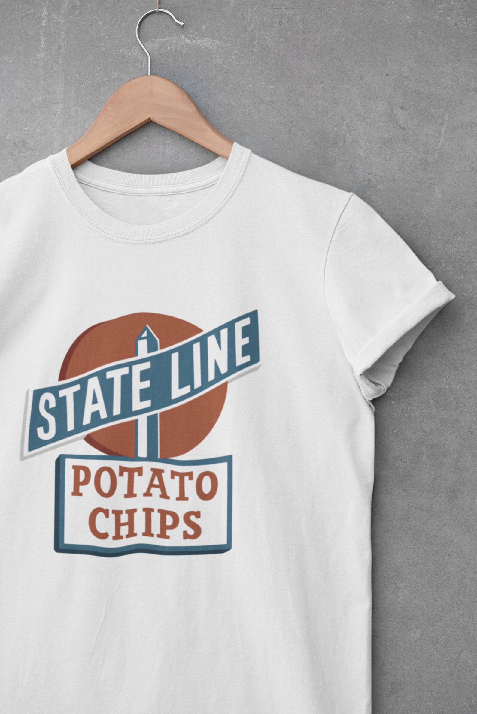 Vintage State Line Potato Chips Sign Shirt Western - Etsy