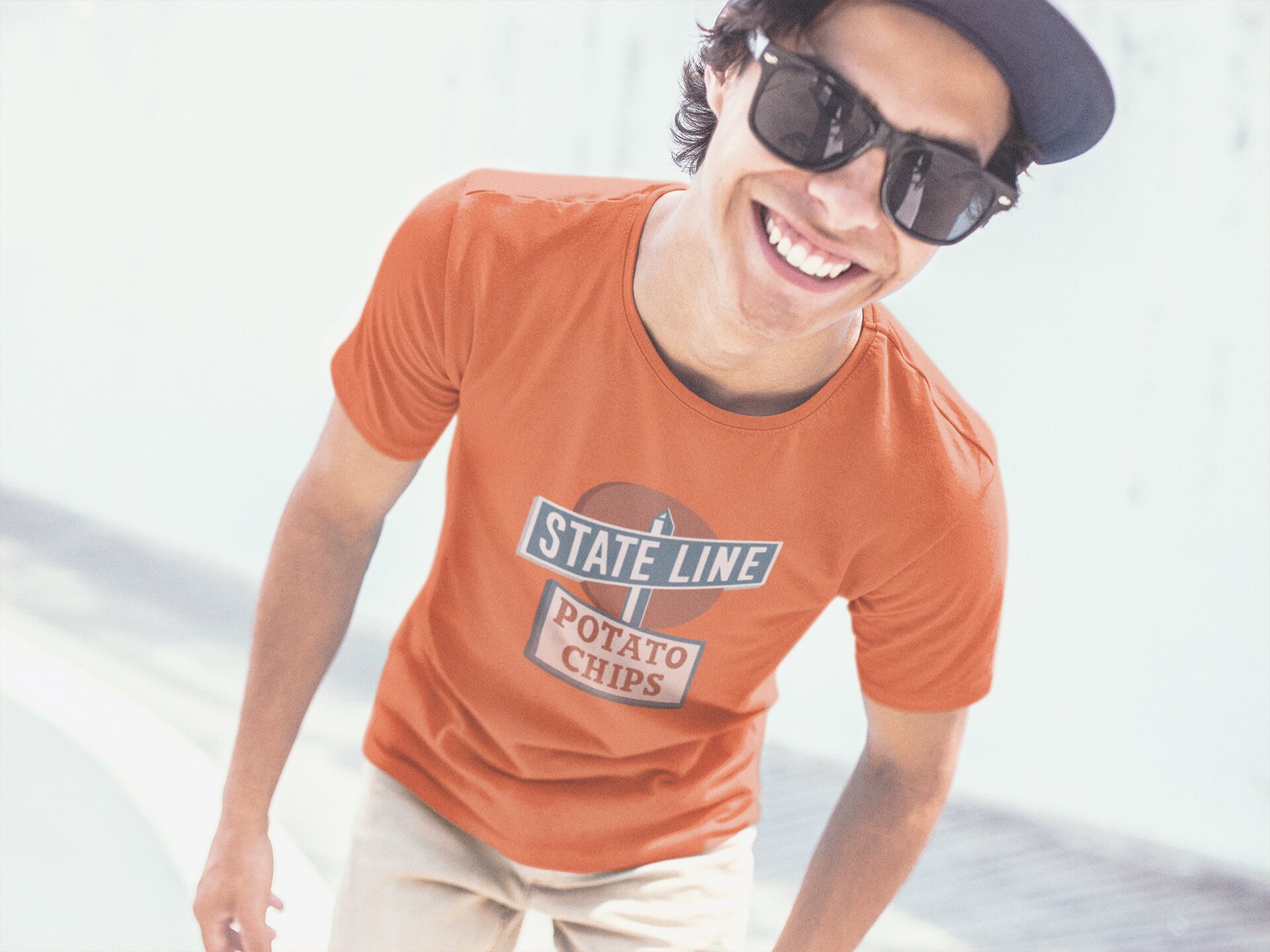 Vintage State Line Potato Chips Sign Shirt Louest du | Etsy