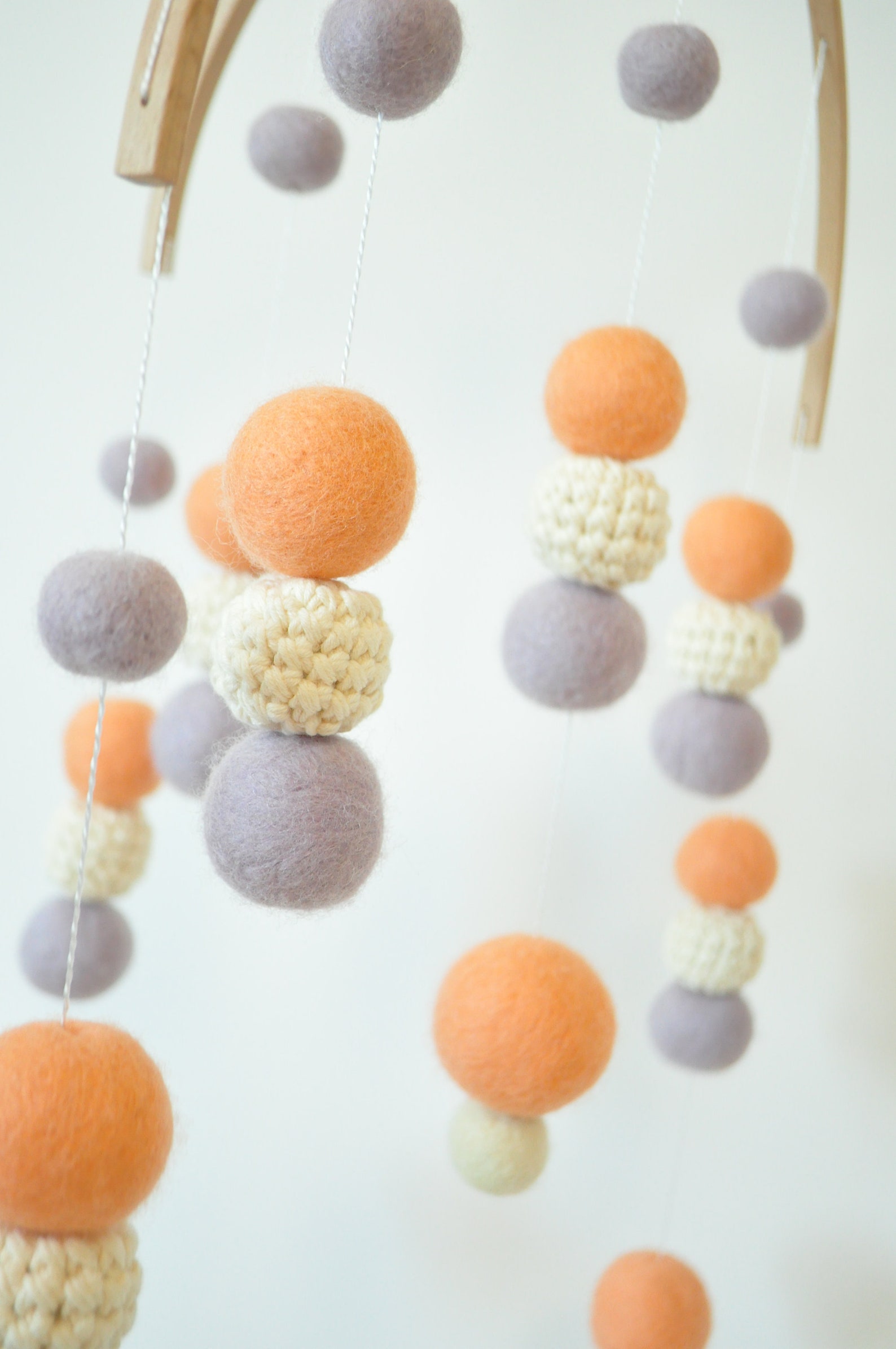 Baby Crib Mobile Balls Gifr for New Parents Purple Pom Pom - Etsy Singapore