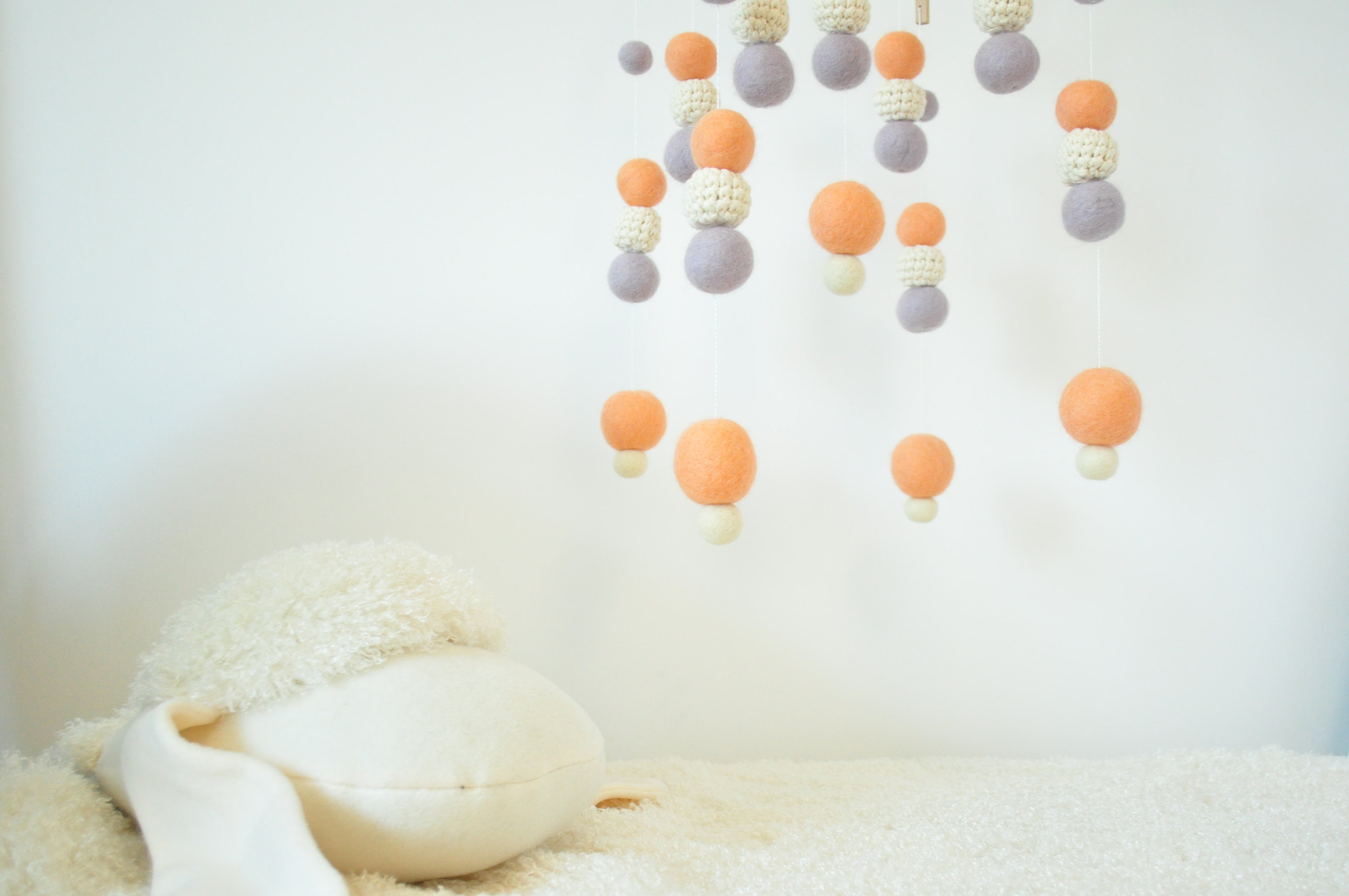 Baby Crib Mobile Balls Gifr for New Parents Purple Pom Pom - Etsy Singapore