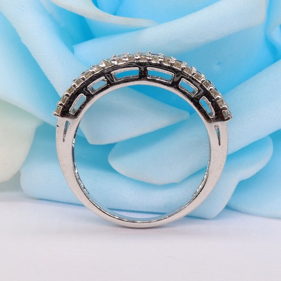 Triple Line Band Natural Ruby and Natural Diamond Band 925 Sterling Silver White Rhodium Plated Band Ring Gift for All Occasions Etsy Israel