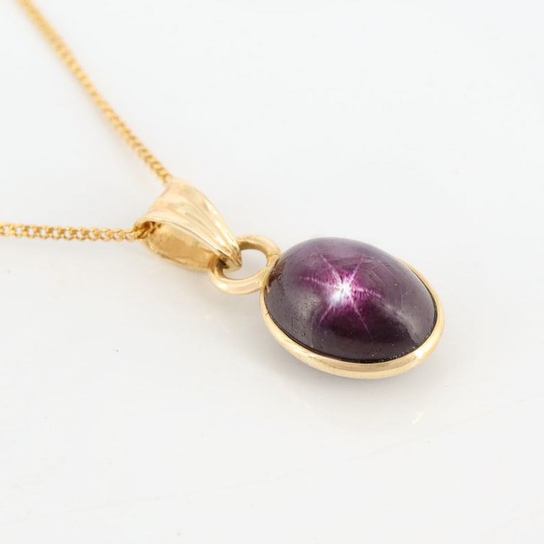 Star Ruby Pendant, 14K Gold Handmade Ruby Jewellery, Top Quality Star ...