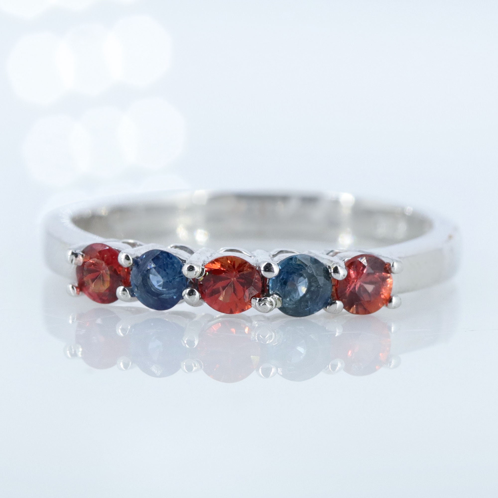 925 Sterling Silver Ring Multi Sapphire Gemstone Ring Round - Etsy