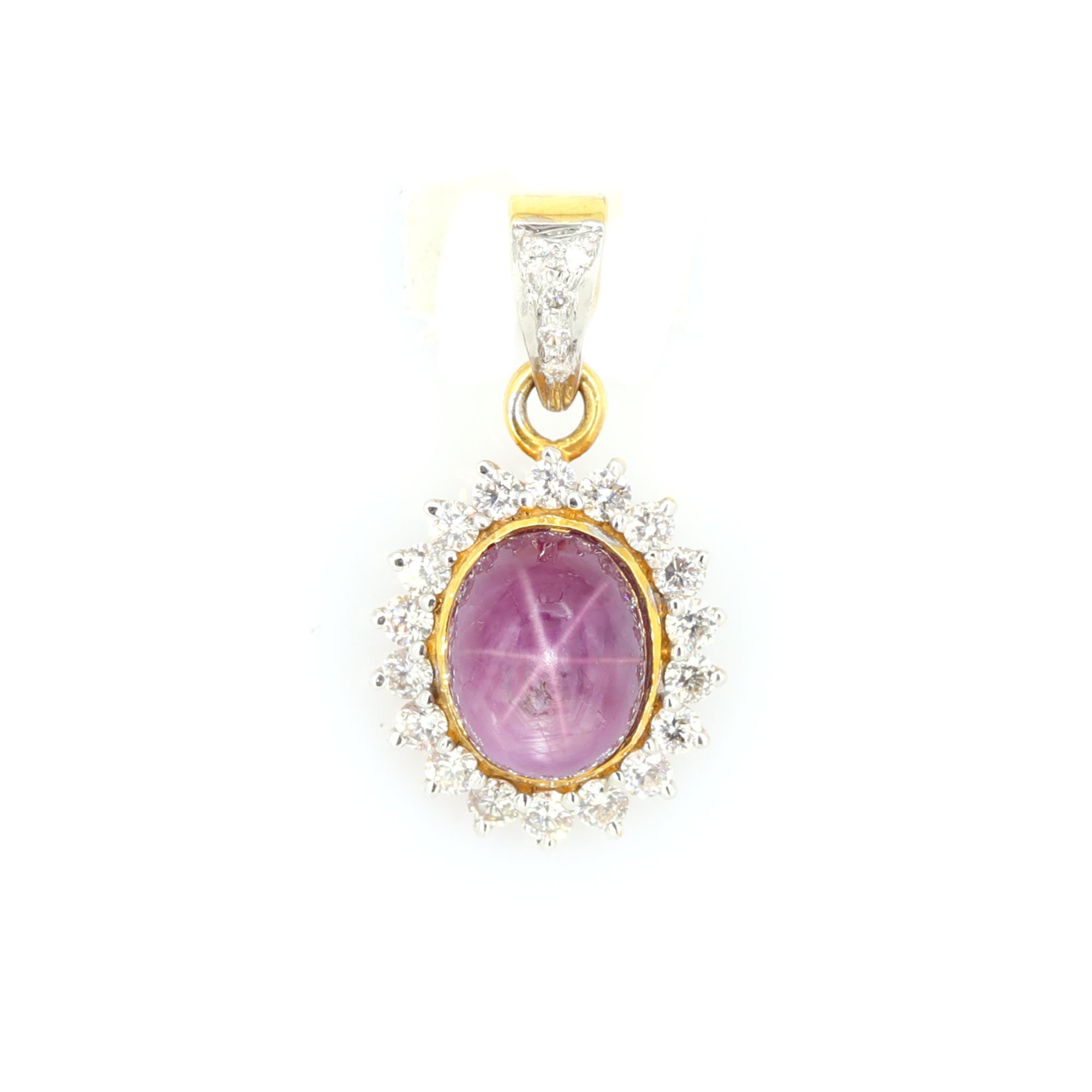 Antique Star Ruby Necklace Diamond Halo Pendant Flower Floral Cluster ...