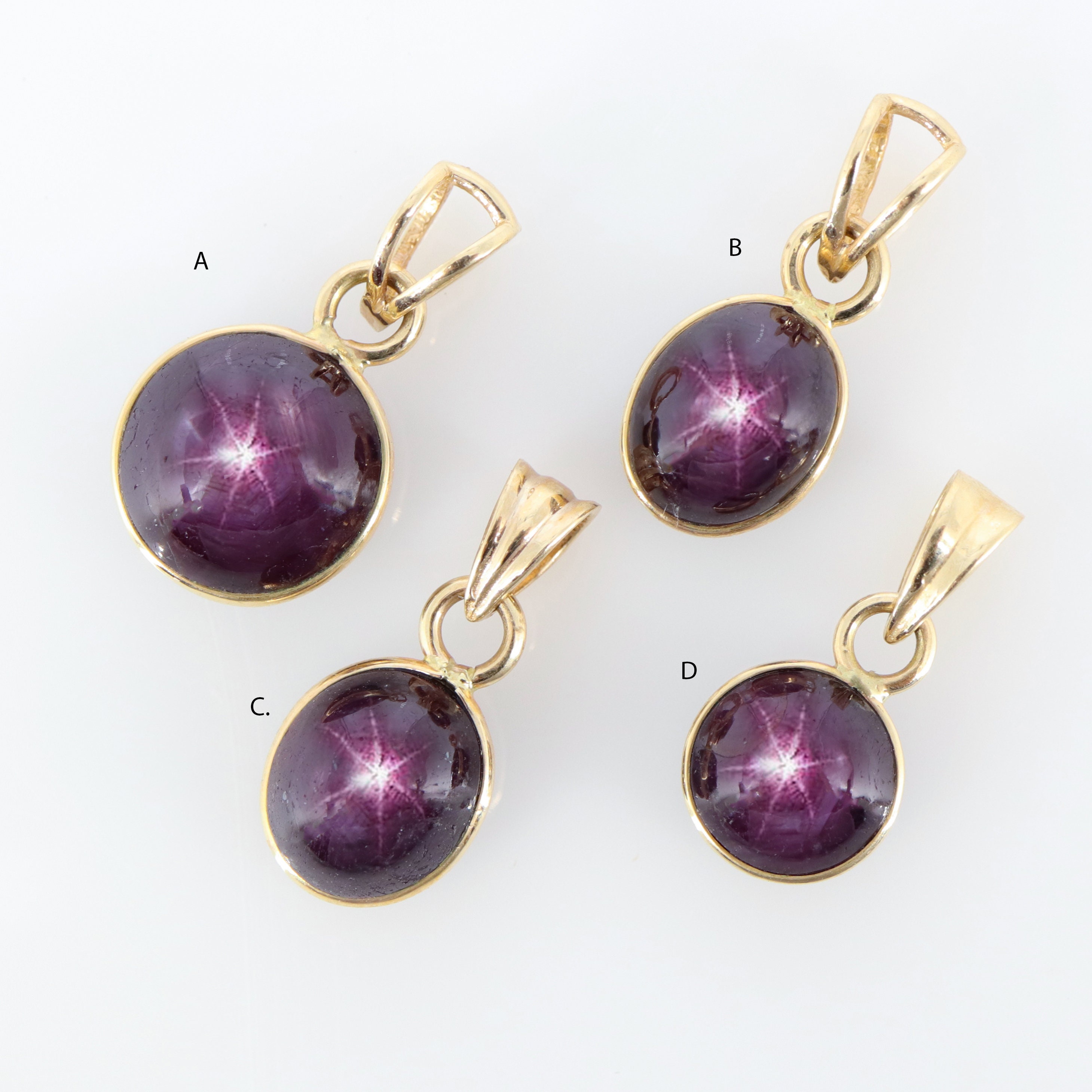 Star Ruby Necklace, Starburst Ruby Necklace, 14k Gold Star Ruby ...