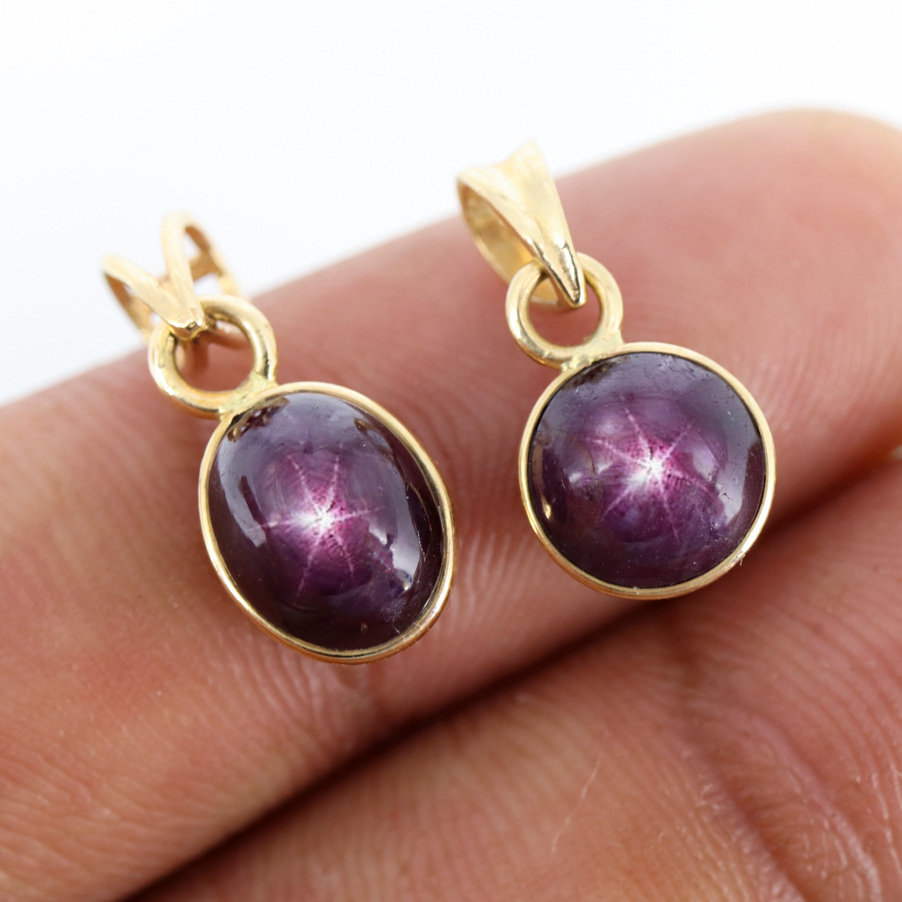 Star Ruby Necklace, Starburst Ruby Necklace, 14k Gold Star Ruby ...