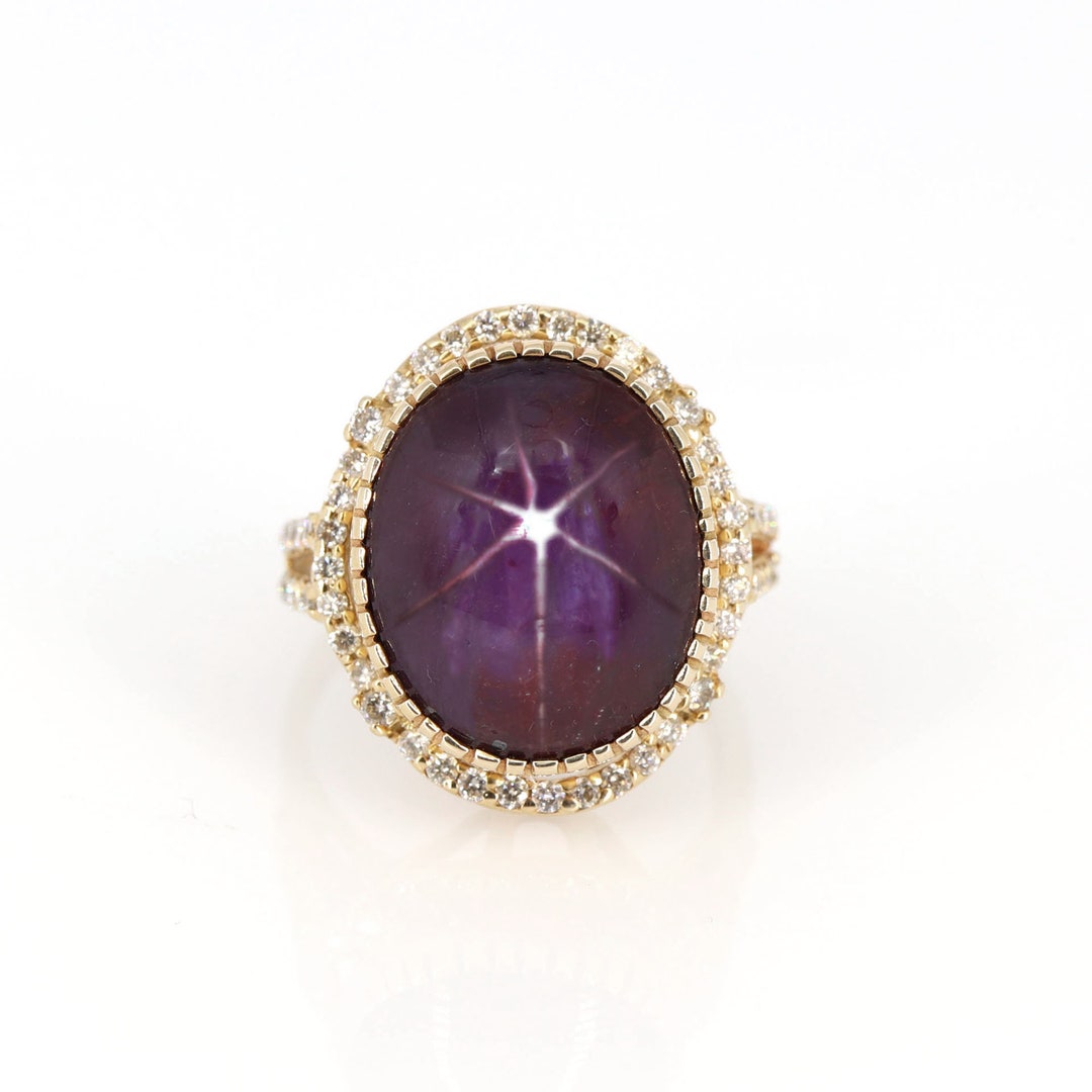 Star Ruby Ring, Certified Genuine Carat Ruby Cabochon Solitaire Ring ...