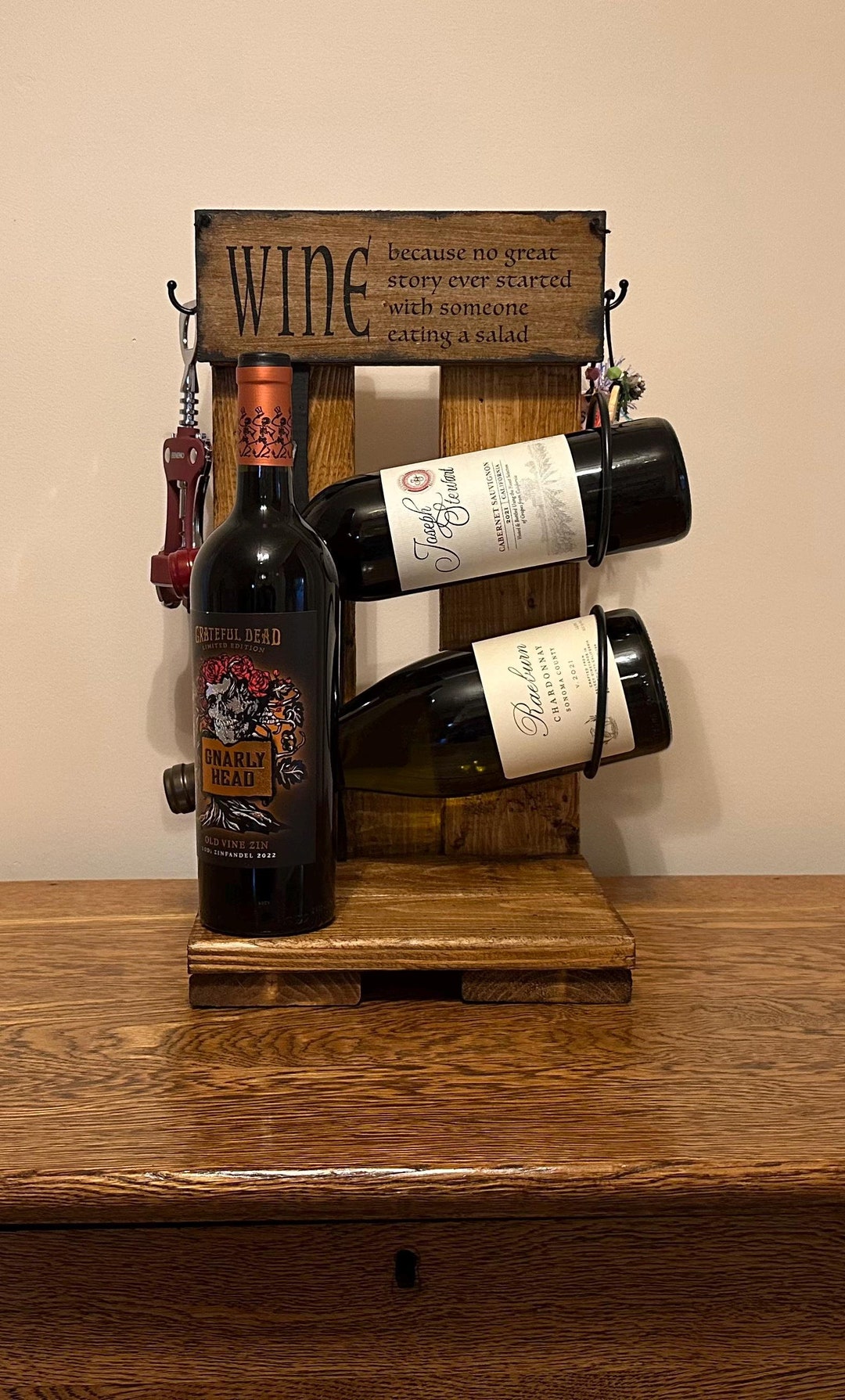 Rustic Wood Wine Display - Etsy